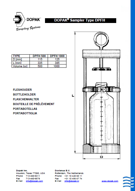 Manual sampling equipment for drum and tank sampling